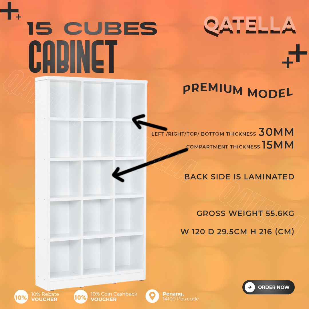 Qatella Brand -Exclusive 15 box File Cabinet Storage Display Cabinet ...