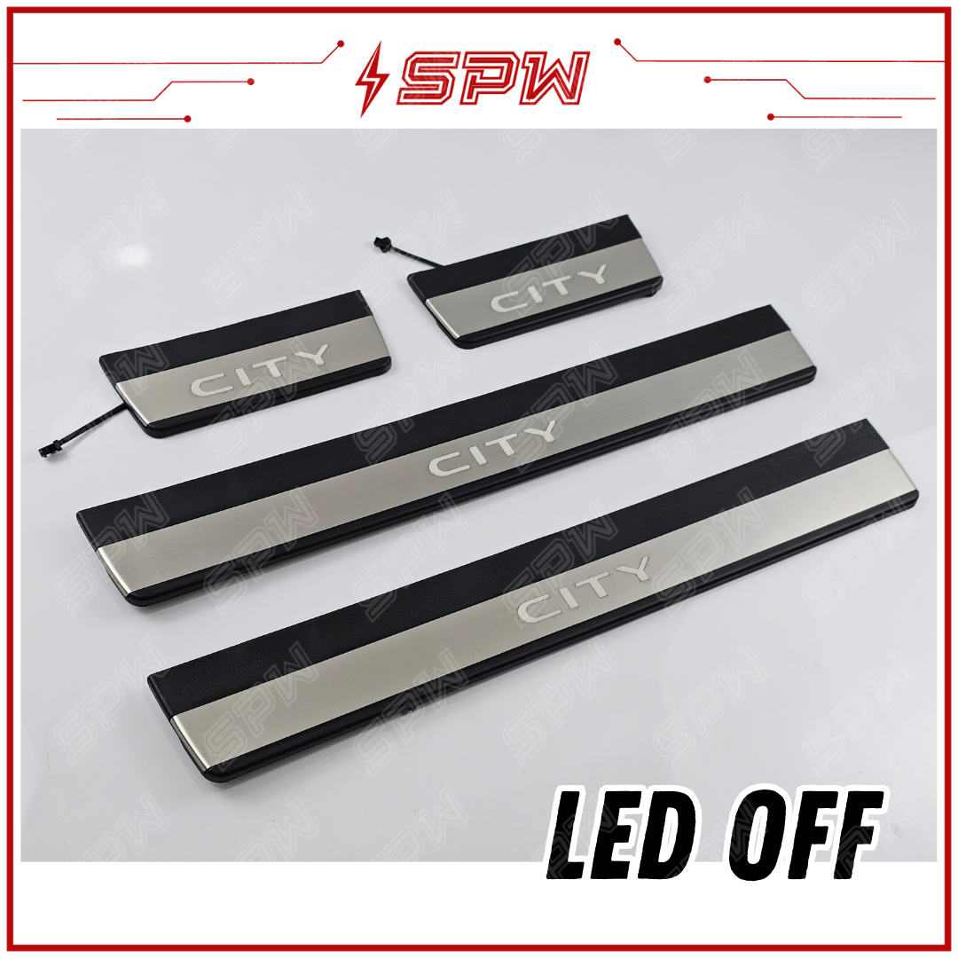 Honda City (2020-2025) LED Side Step 4pcs (Ice Blue) ABS Stainless ...