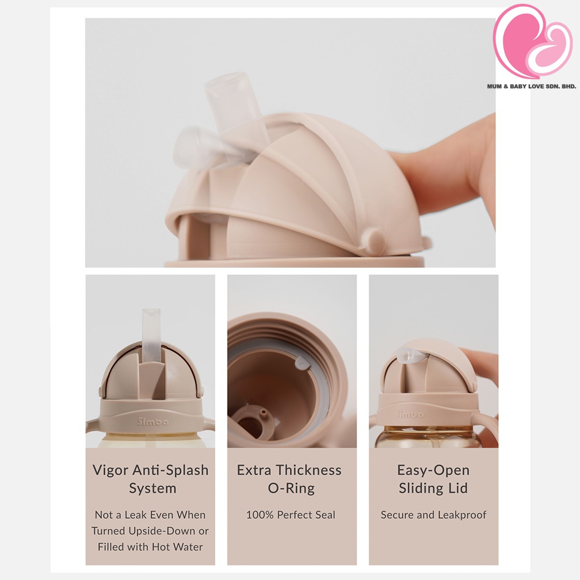 Simba PPSU Handle Slider Cup 360ml (6 months+), Sippy Straw Cup Allonge, Optional: Straw ...