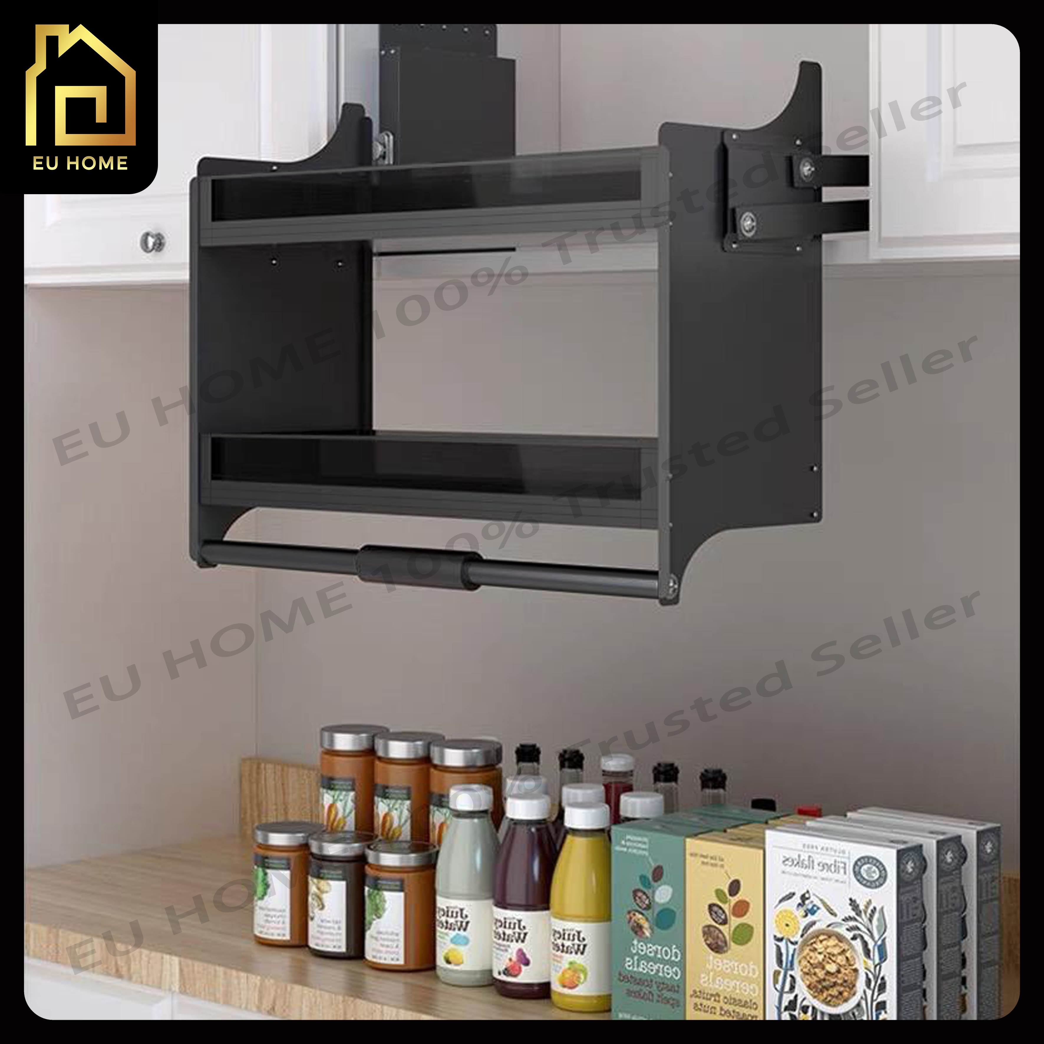 600/800/900MM Dark Grey Elevator Basket With Soft Close System Lift ...