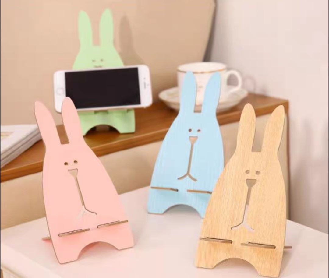 * Ready Stock* Meow Cat Cartoon Cute Wooden Phone Holder/ Phone Stand ...