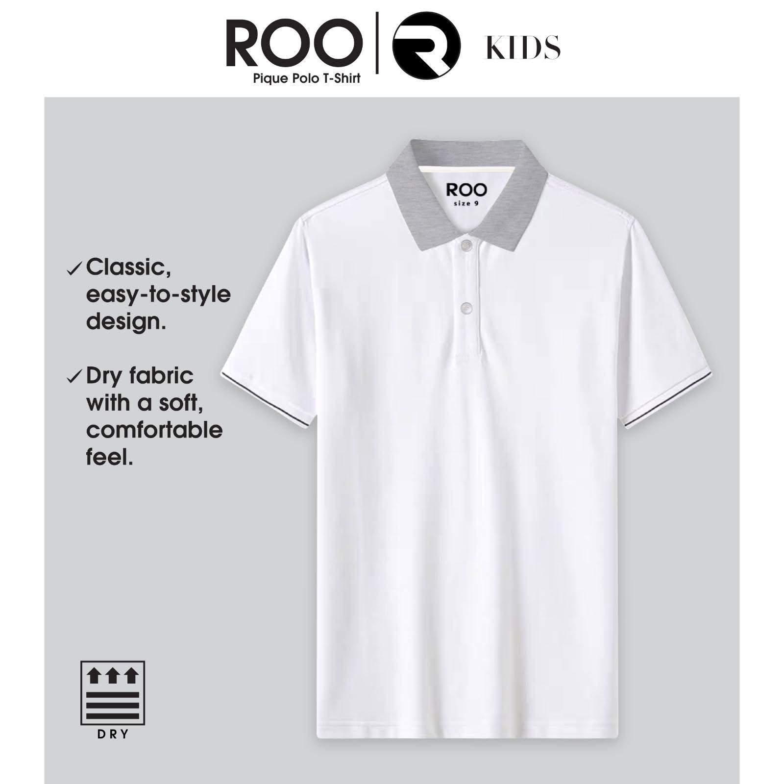 ROO Kids Short Sleeve Pique Polo T-Shirt 100% Cotton | Shopee Malaysia