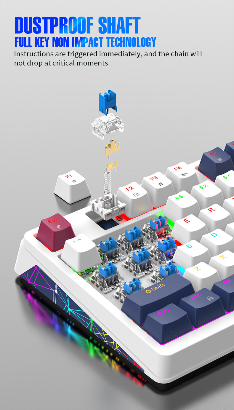 XUNFOX K85 HOTSWAPABLE SWITCH & CAP 96 KEYS WITH VOLUME CONTROL 2 TONE ...