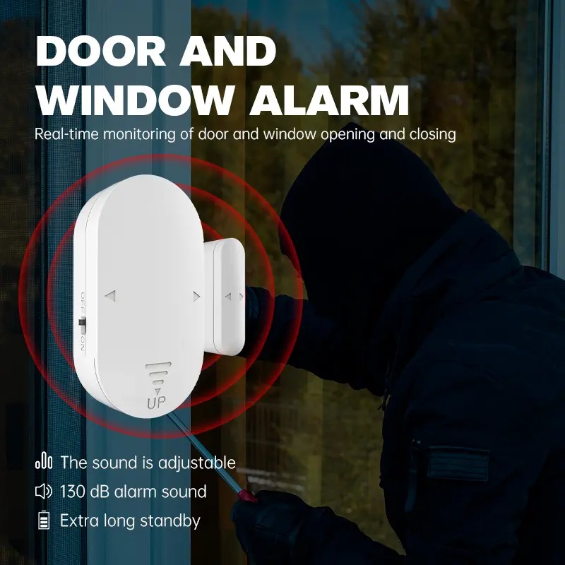 Wireless Door Window Sensor Alarm Detector With 130dB Alarm Sound Built ...