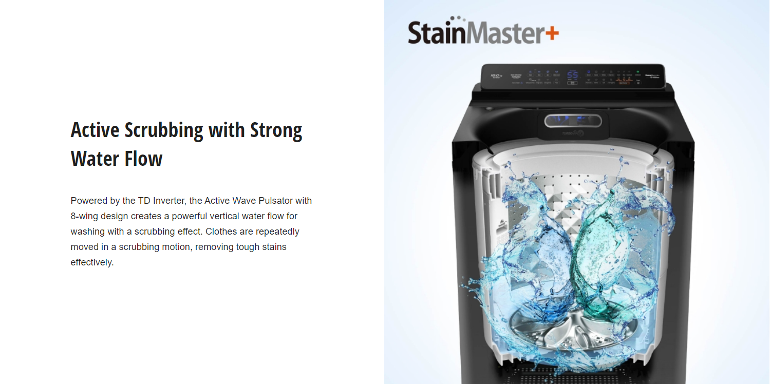 PANASONIC Inverter Top Load Washing Machine Water Bazooka StainMaster ...