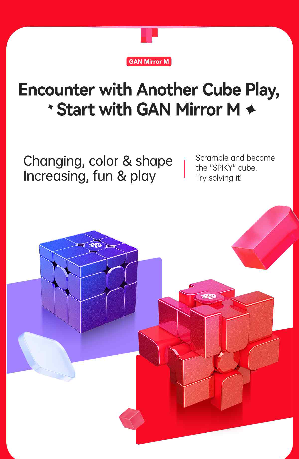 [JPEARLY] GANCube Gan Mirror M | | Stickered / UV Purple / UV Red ...