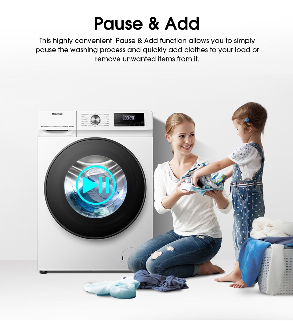 Hisense 2-In-1 Inverter Front Load Washer Dryer Front Load WD3Q8543BW ...