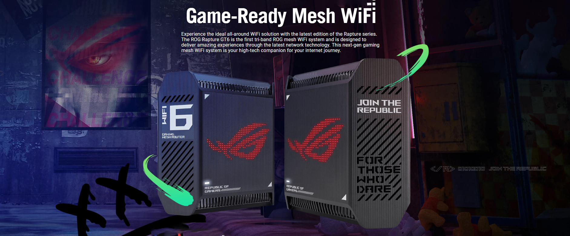 ASUS ROG Rapture GT6 (2 Pack ) AX10000 Tri-Band WiFi 6 Mesh Gaming ...
