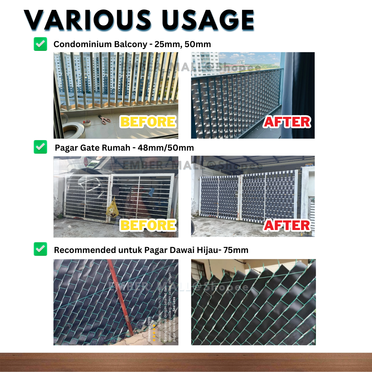 PVC Edging Banding Sisi Papan Kulit Papan Pagar Hijau Dawai(22mm/25mm ...