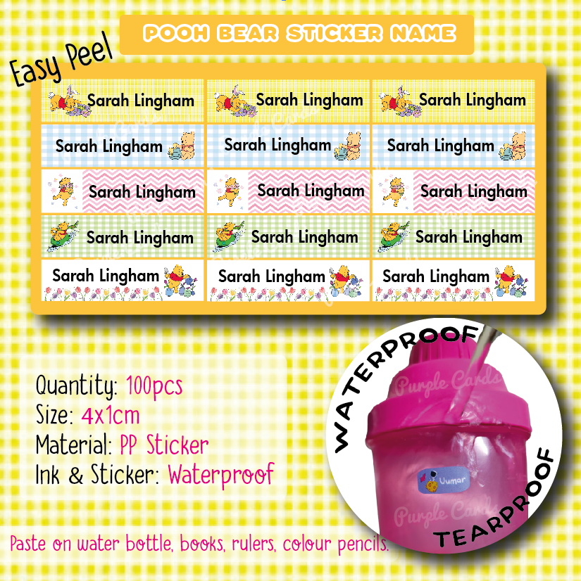 Sticker Nama 1x4cm 100pcs / Sticker Name Label / Cartoon Sticker ...