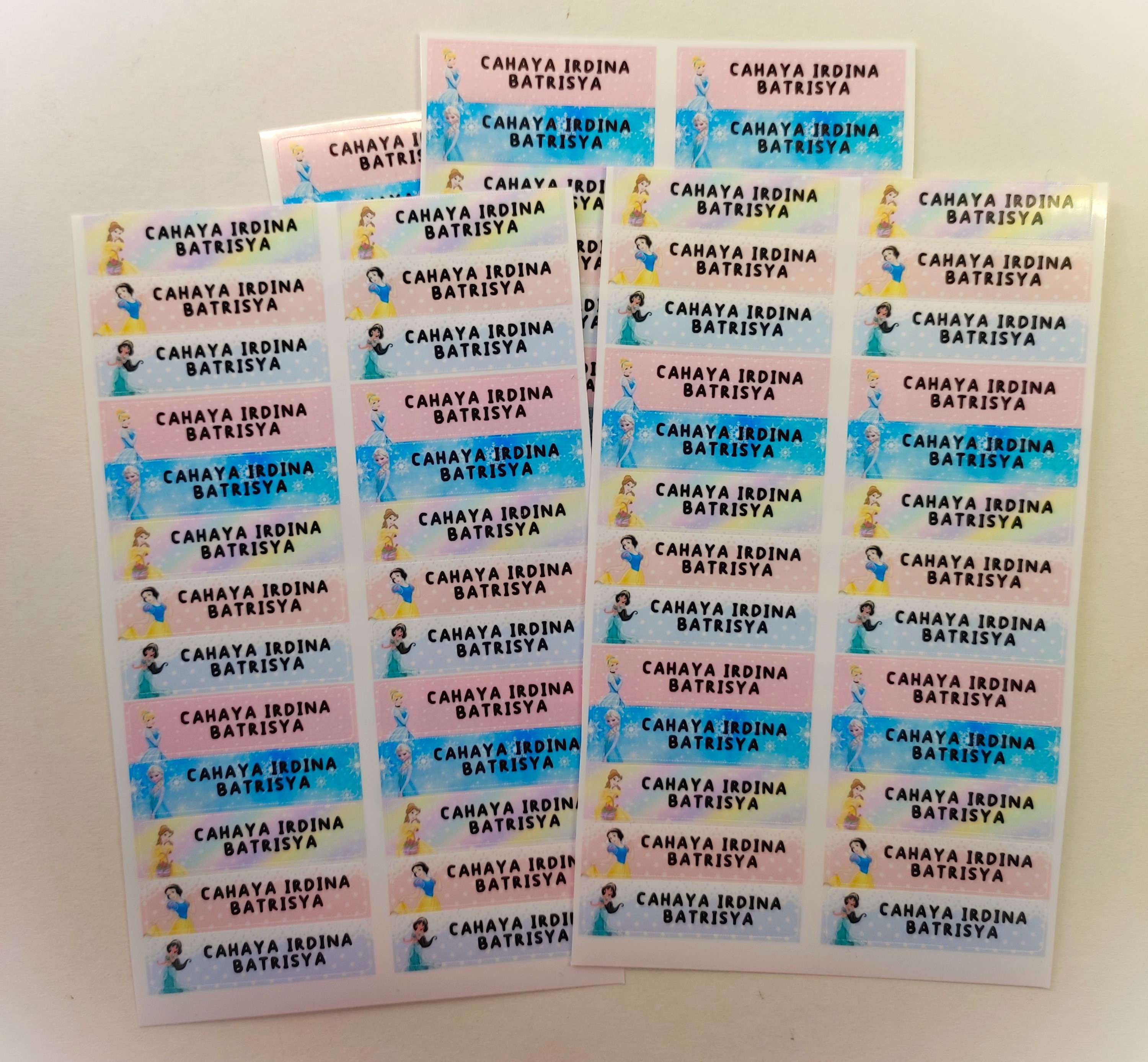 Sticker Nama 1x4cm 100pcs / Sticker Name Label / Cartoon Sticker ...