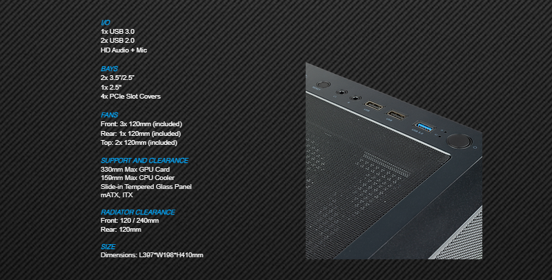 REXTECH TECWARE Nexus Air M3 / T3 ARGB MATX Case - Black (With 6 ARGB ...