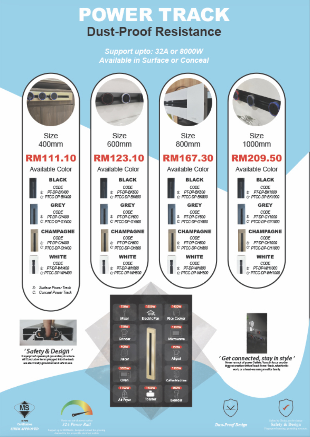 SIRIM RETOUCH POWER TRACK SOCKET MULTIPLE USB SWITCH With Light ...
