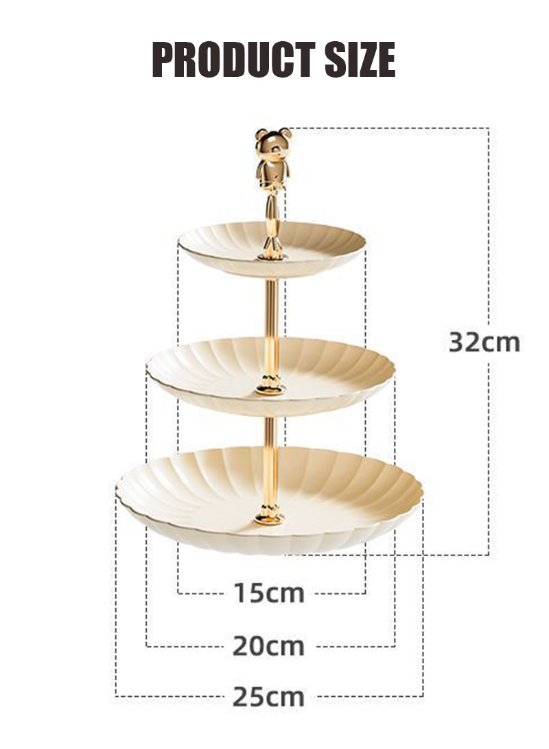3 Tier Dessert Tray Bertingkat High Tea Cakes Fruit Cupcake Stand Multi ...