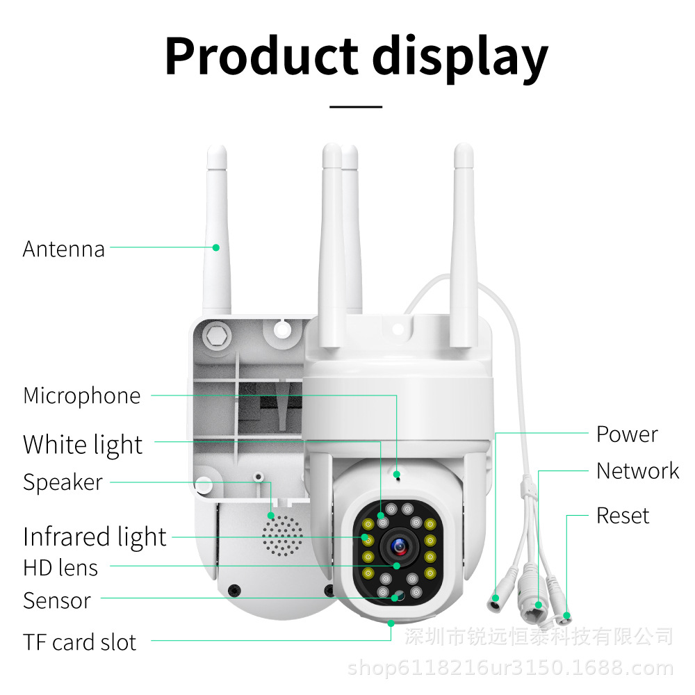 Tuya Smart Life WiFi Outdoor Floodlight PTZ CCTV IP Camera PTZ 1080P ...