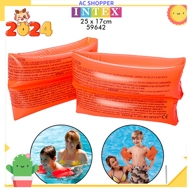 Intex 59642 Inflatable Arm Band Float Ring Lifesaving Raft Lifebuoy Swimming Pool Children's ...
