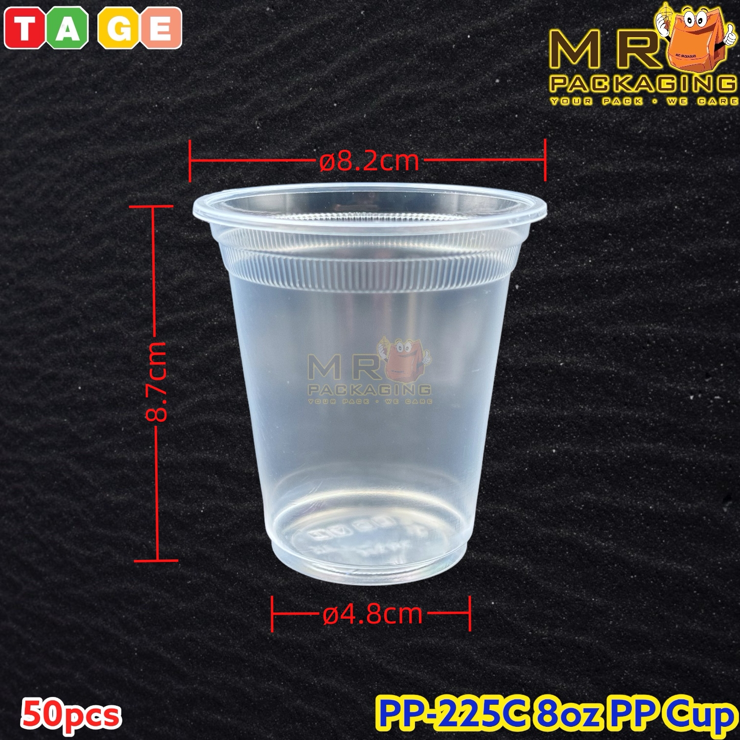 TAGE PP-225C 8oz PP Cup [ 50pcs± ] 8 oz Disposable Plastic Drinking Cup ...