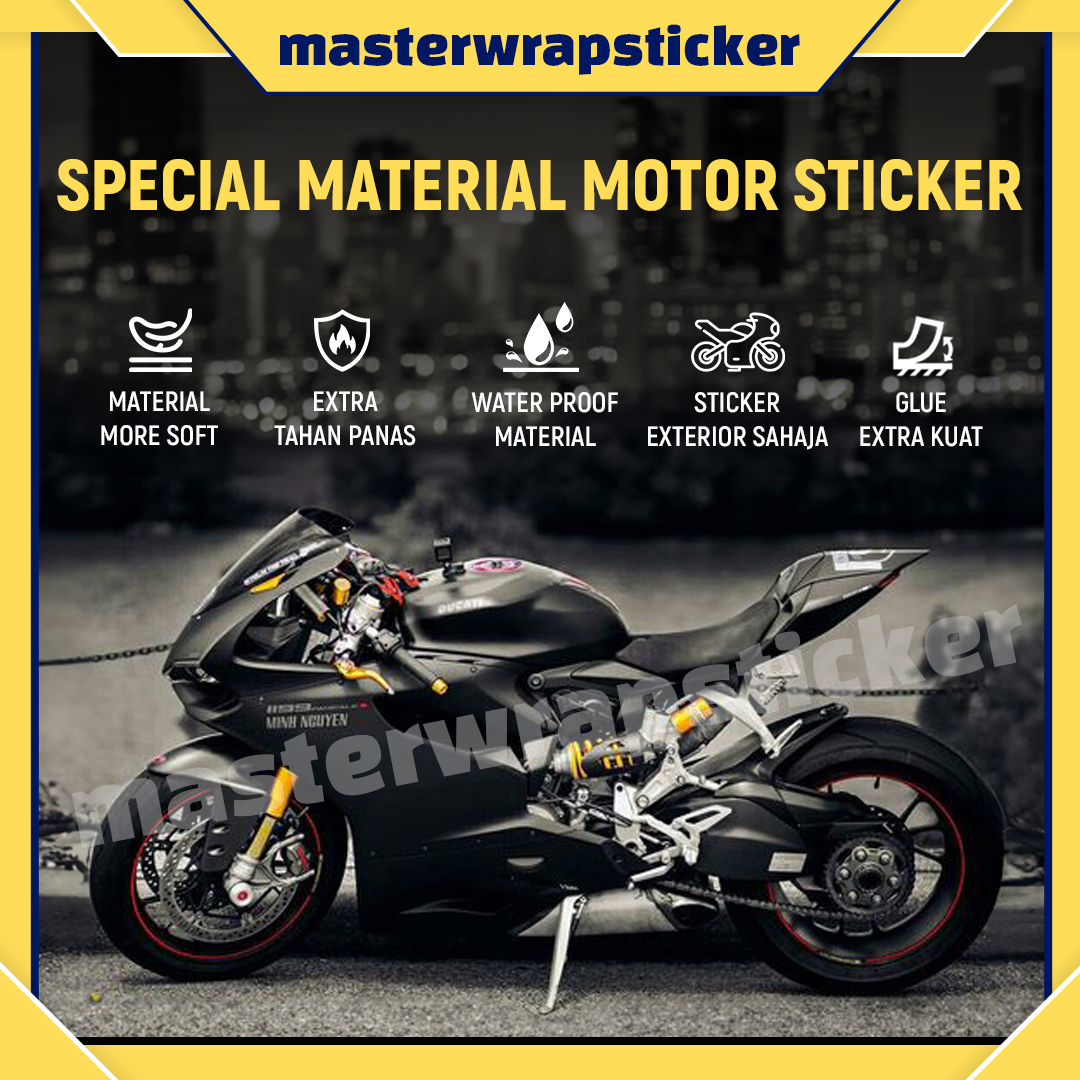 STICKER MOTOR CARBON FIBER STICKER HITAM KILAT(152CM-CUSTOM)viny tahan ...