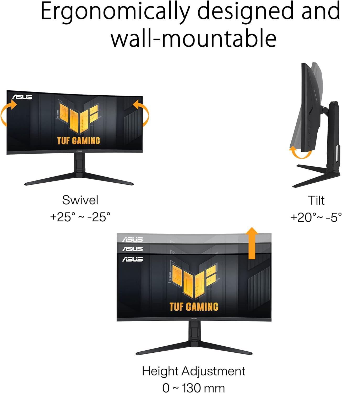 TUF Gaming VG34VQL3A Curved Gaming Monitor – 34 inch WQHD (3440 x 1440 ...