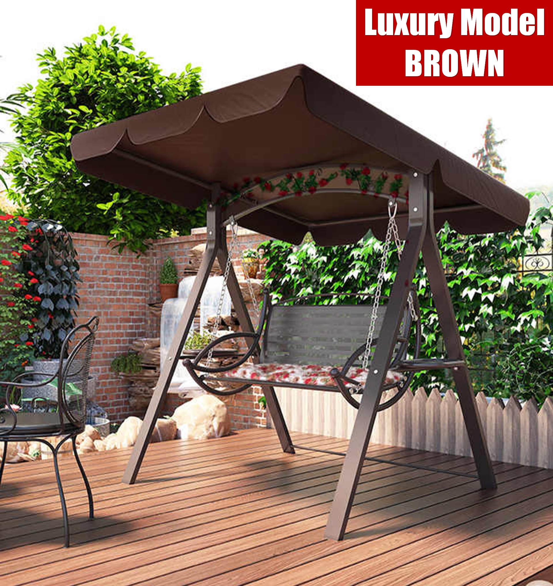 Swing Outdoor Courtyard Balcony Garden Iron Art Swing Chair Buaian Bed ...