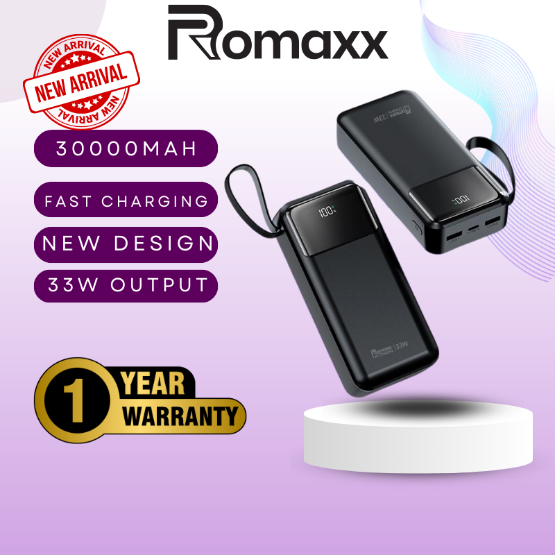 New Romaxx F9 33w QC Fast Charging Power Bank 30000mAh LED DIGITAL ...