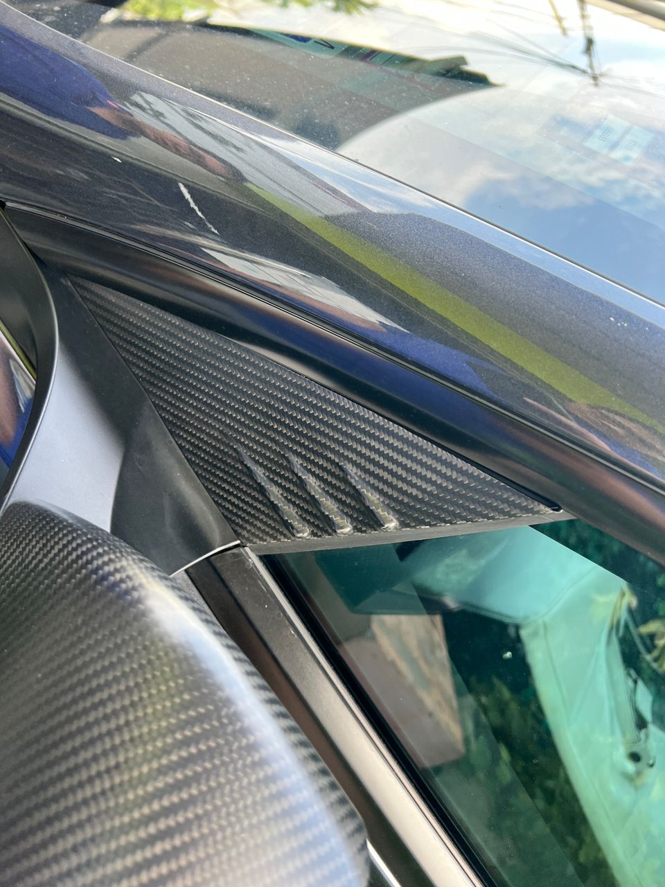 PA Premium Tesla Model 3 2024 Real Carbon Fiber Car Front A Pillar ...