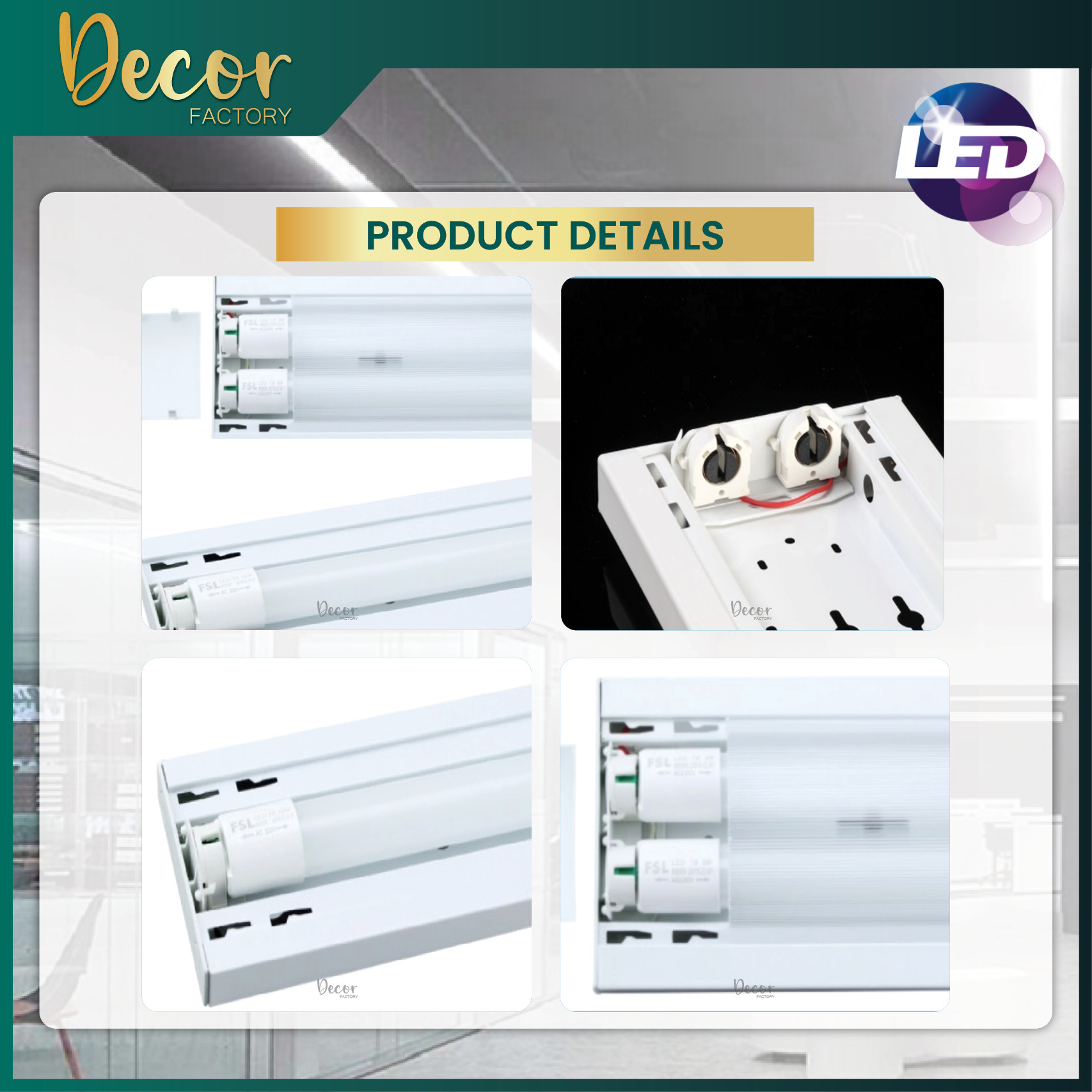 LED T8 Anti Corrosive Fitting Casing Louver Fitting Casing For T8 LED ...