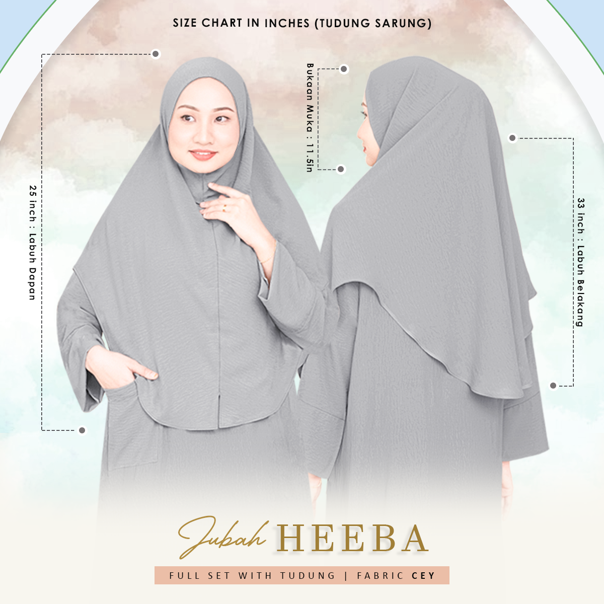 *New Season Arrival* HEEBA JUBAH Free Size With Tudung Sarung (Full Set ...