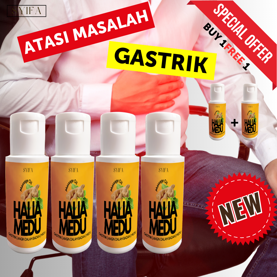 Massage Oil Halia Medu Ubat Gastrik Gerd Minyak Urut Badan Gastric ...