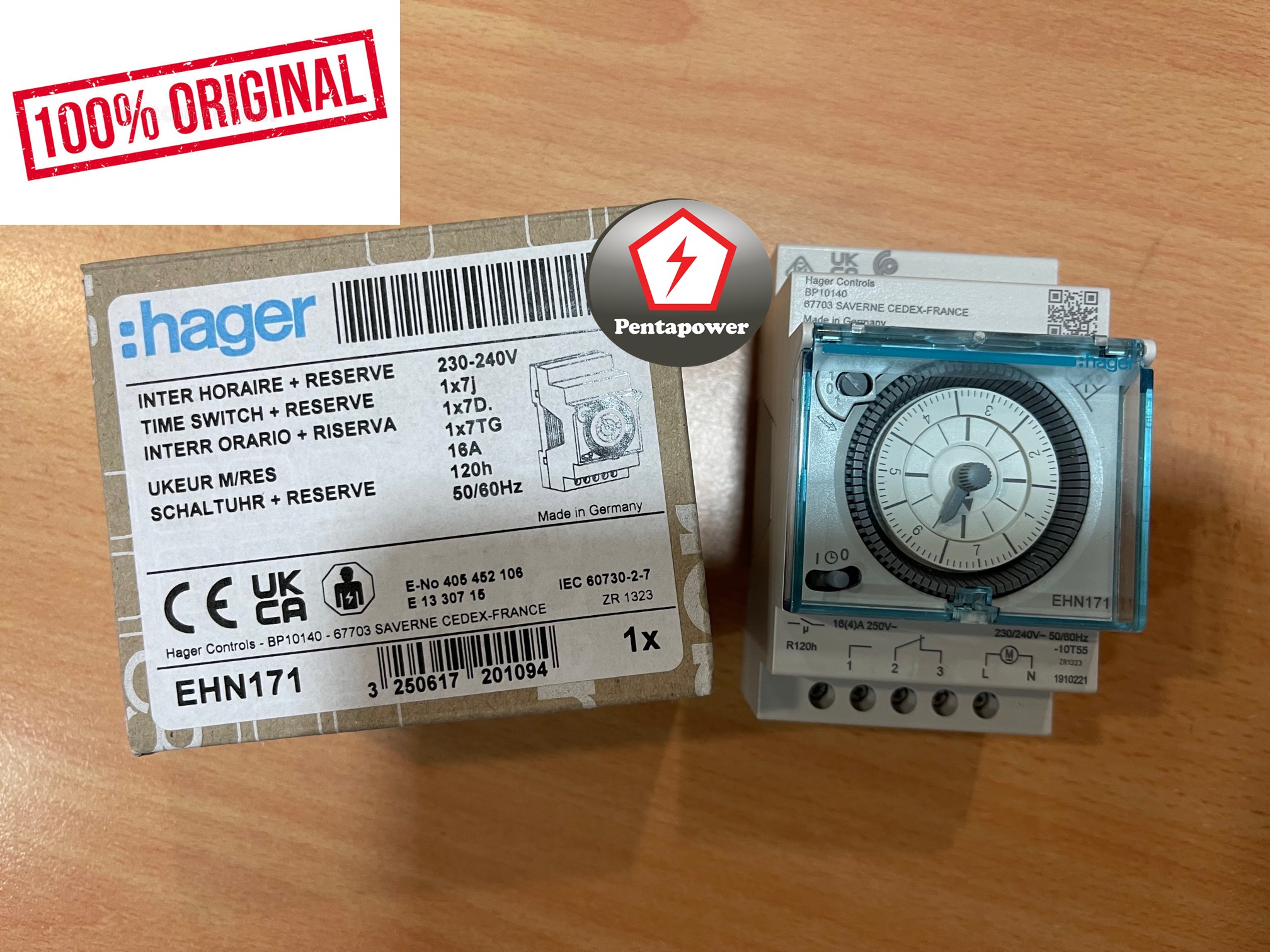 HAGER EHN171 HAGER 3 MOD 7 DAYS TIME SWITCH W/POWER RESERVE | Shopee ...