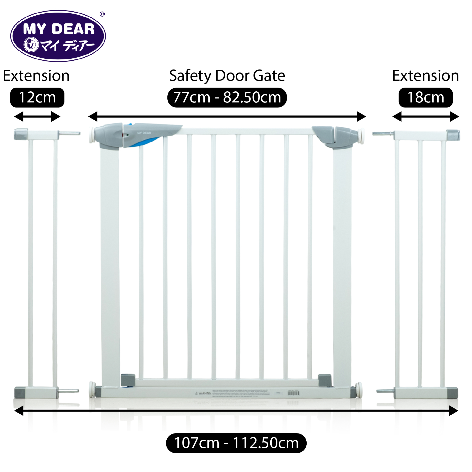 My Dear Safety Gate 32052 With Auto Close System & Include 2 Extension ...