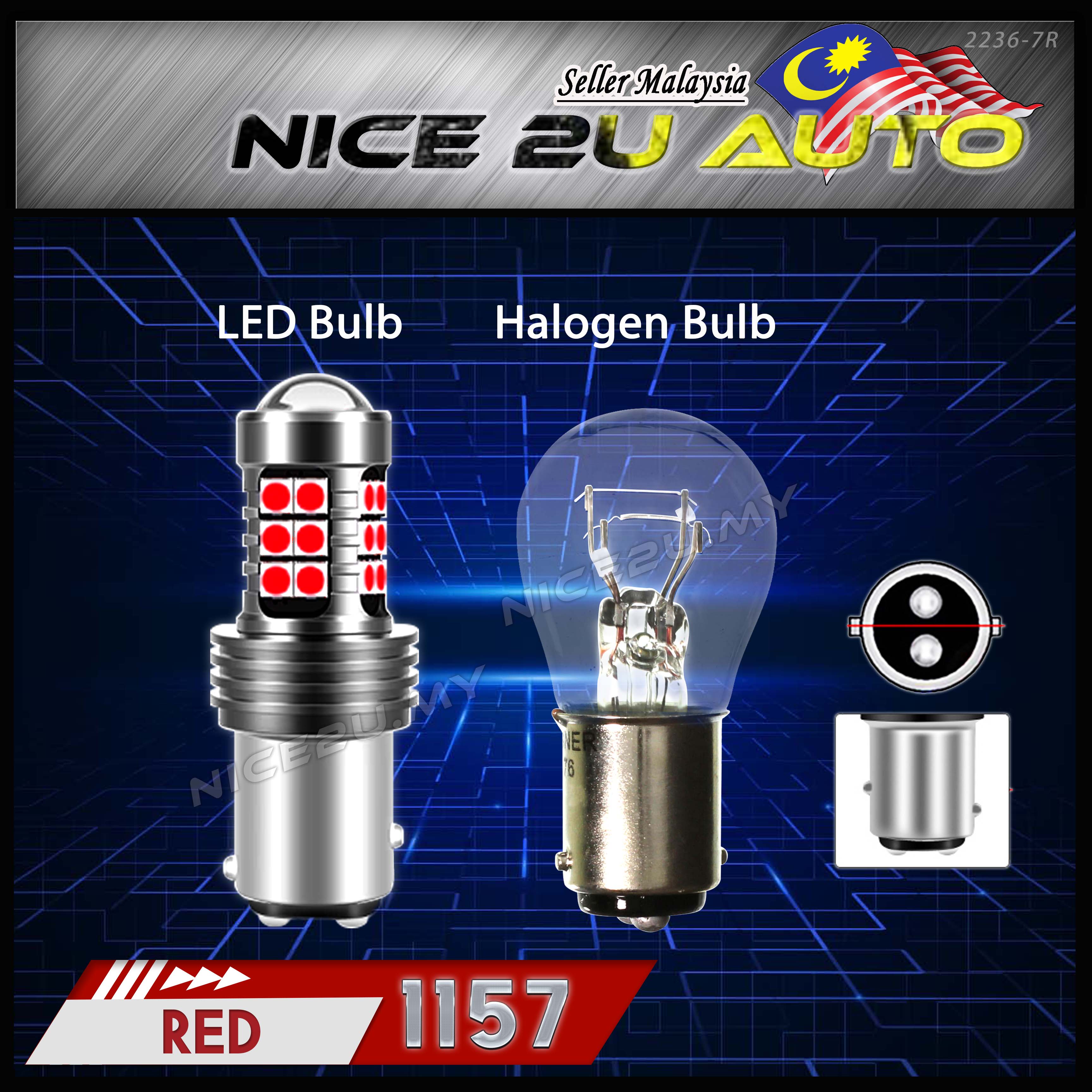 Car LED Brake Light Bulb 12V 27LED 27SMD Kelip Strobe Flash T20 1157 ...