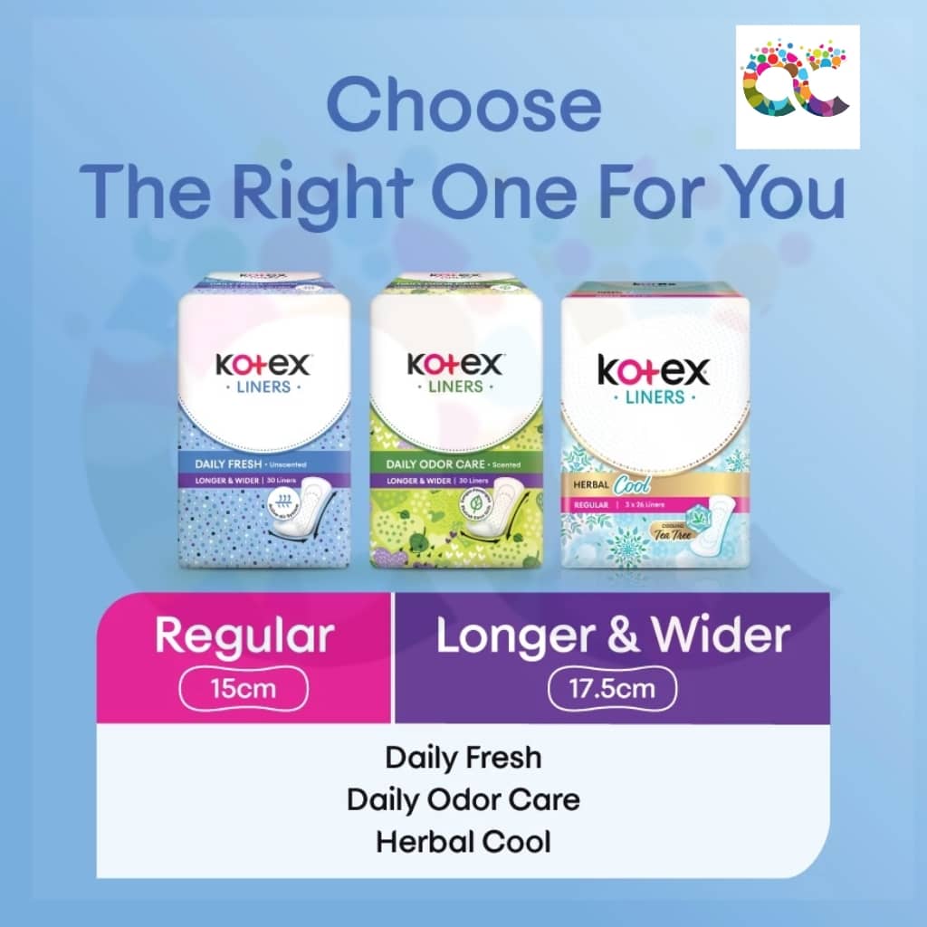 Kotex Liners Scented/Unscented/Cool (15cm /17.5ccm) | Shopee Malaysia