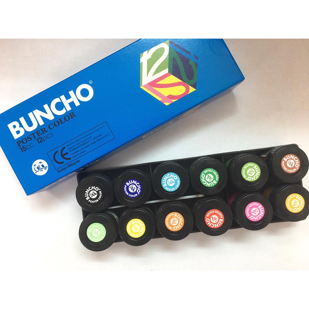 BUNCHO POSTER COLOR 15CC 12/18Colours 水彩颜料盒装画画 | Shopee Malaysia