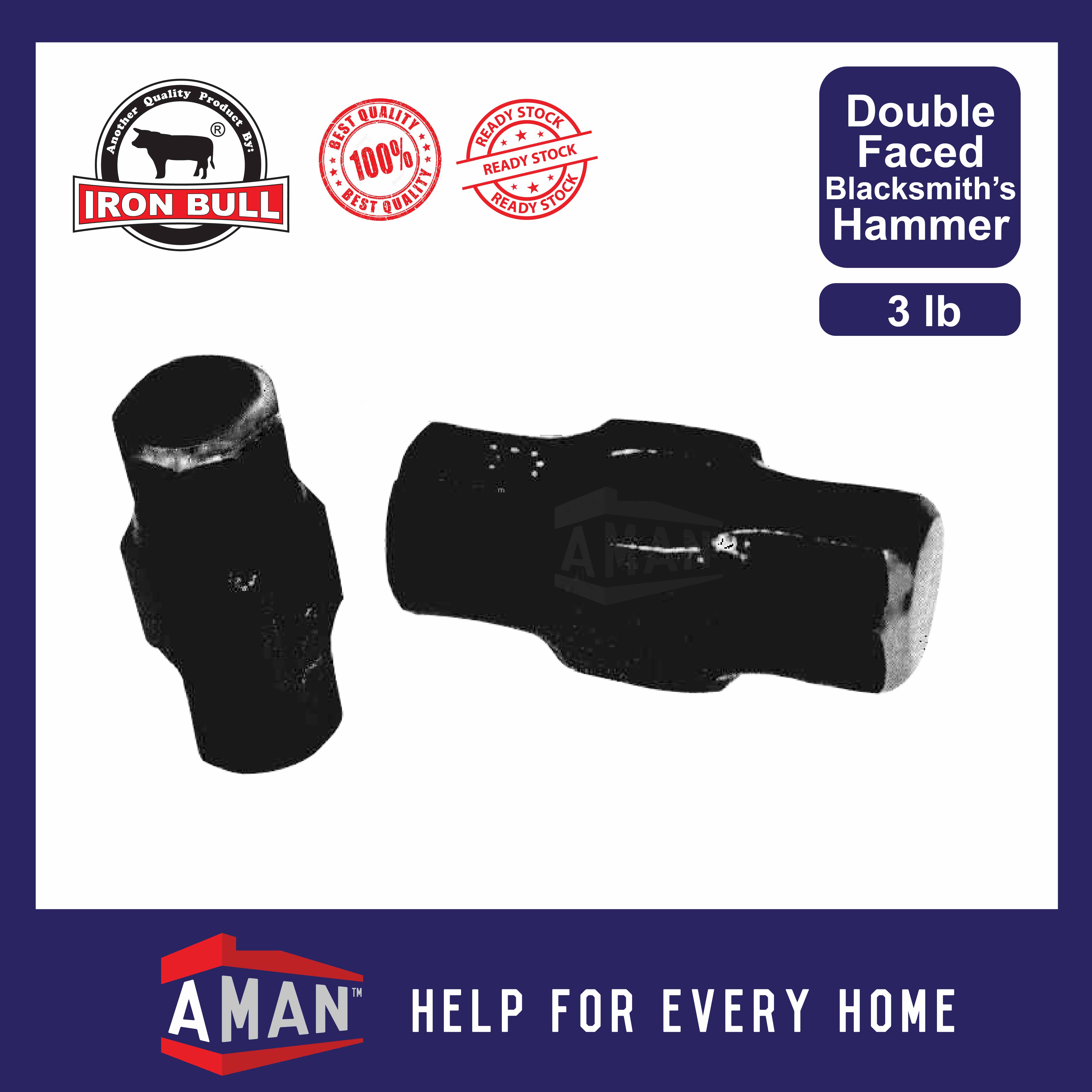 IRON BULL 3LB 4LB Blacksmith Hammer Double Faced Without Handle Sledge ...