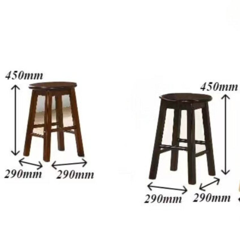 18" Wooden Round Stool / 18 Inch Stool / Kerusi Kayu Tinggi / Wooden ...