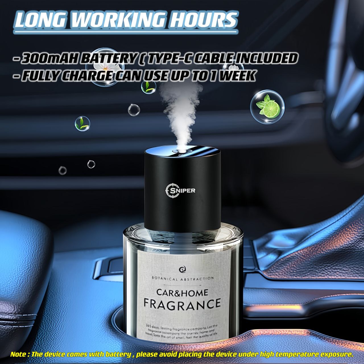 SP059) [160ml] SNIPER SMART AI NANO MIST DIFFUSER CAR Perfume Car Air ...