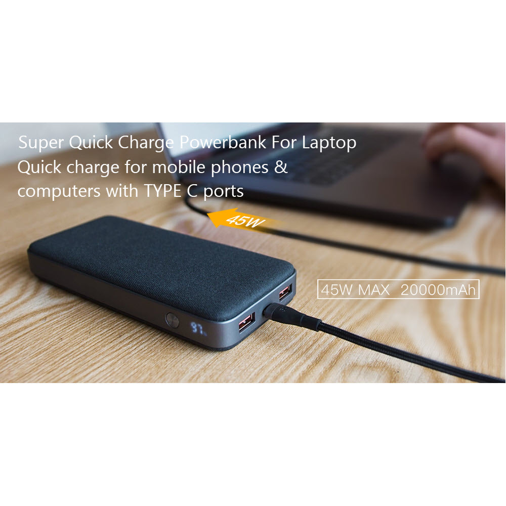 Orsen By Eloop 45W Power bank 20000mAh Quickcharge QC3.0/4.0 iP Fast Charge Samsung Super Charge ...