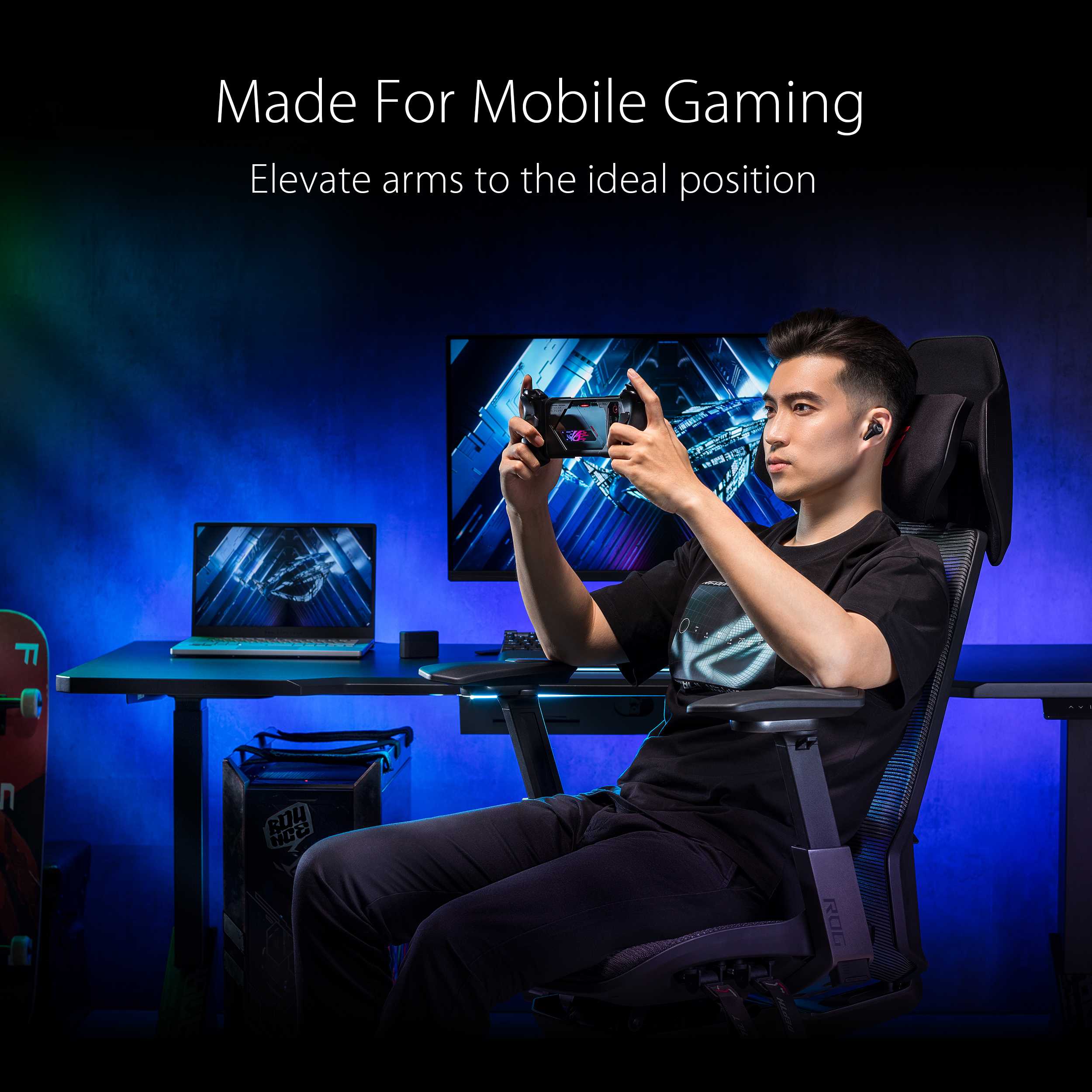 Asus SL400 ROG Destrier ergonomic gaming chair, 2-way headrest 40°, 2 ...