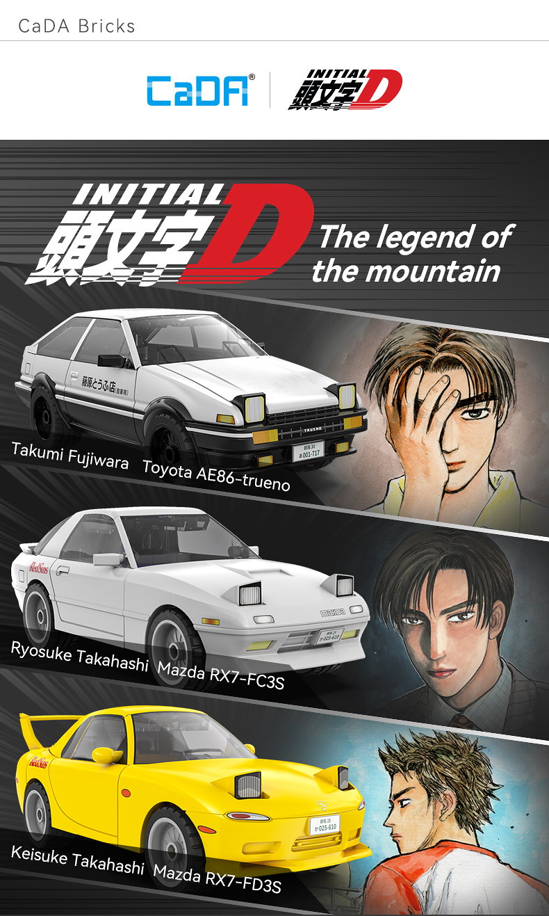 CaDA Initial D 1:35 Toyota Trueno AE86 C55018W Block Toy Set (72 Pieces ...