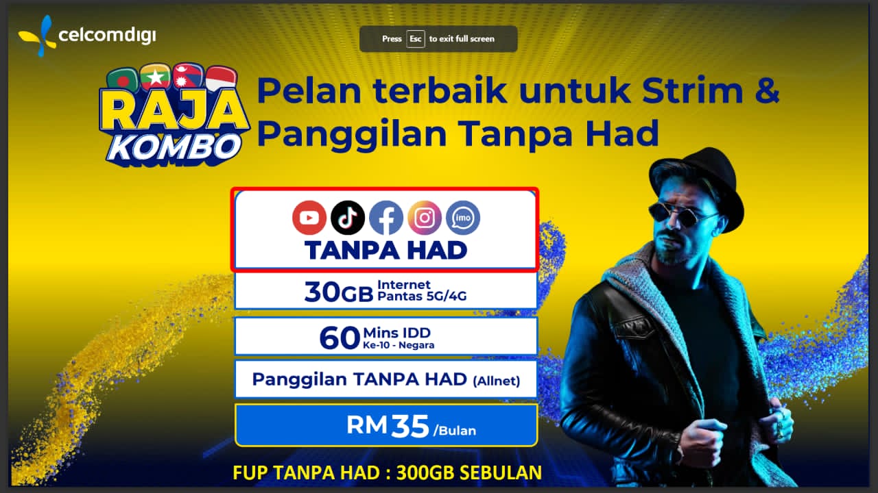 New CelcomDigi Prepaid Raja Video Combo For (Unlimited YouTube And ...