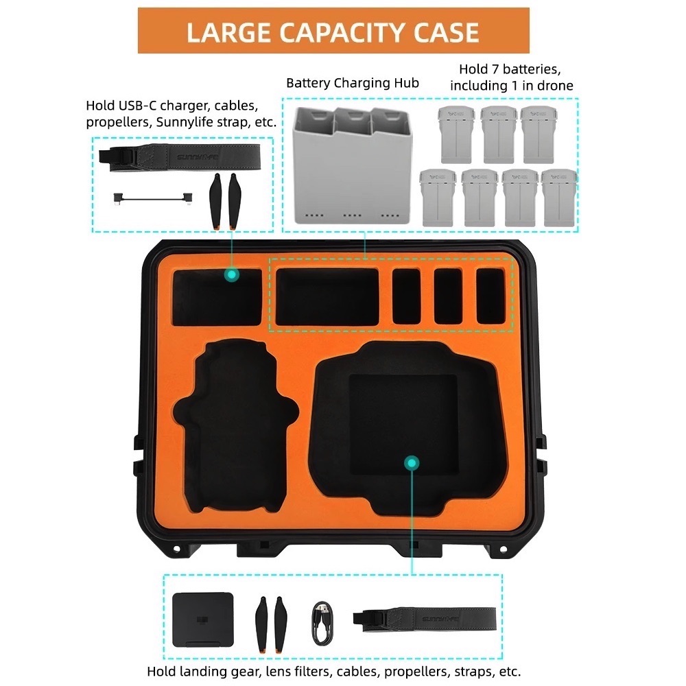 SUNNYLIFE AQX-12 Safety Carrying Case Waterproof Hard Storage Bag for ...