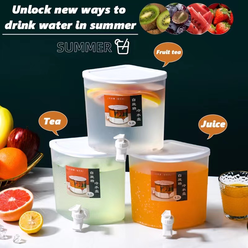 5.2L Large Capacity Jug 360° Rotatable Water Dispenser Water Container ...