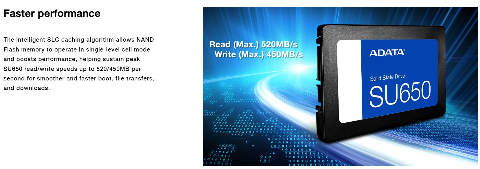 ADATA Ultimate SU650 1TB 512GB 480GB 256GB 240GB 120GB SSD Sata Solid State Drive 3D NAND ...