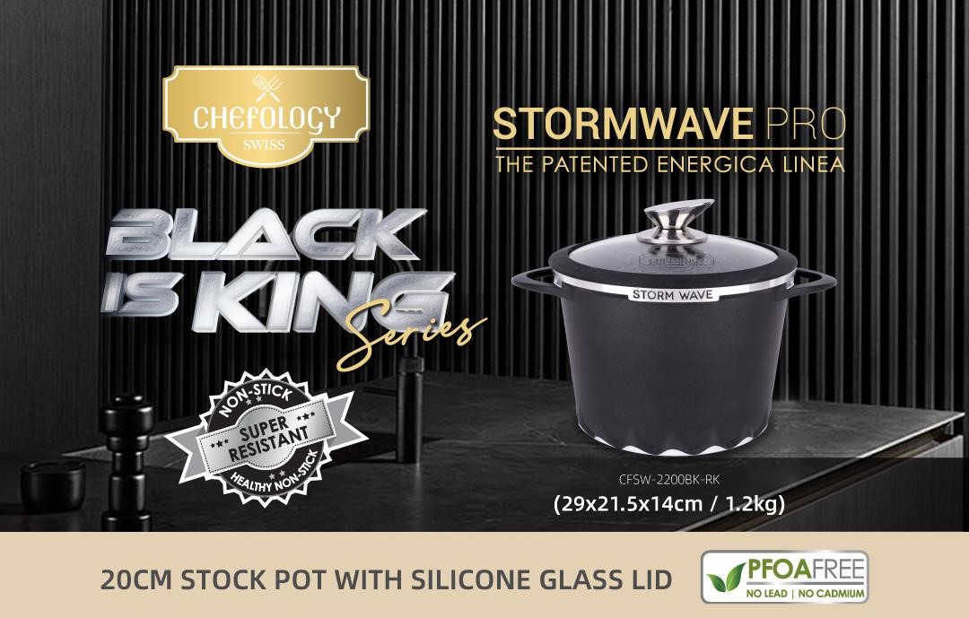 Chefology Stormwave Black Series - Non Stick Kuali Set Periuk Pot Frying Pan Wok Casserole ...