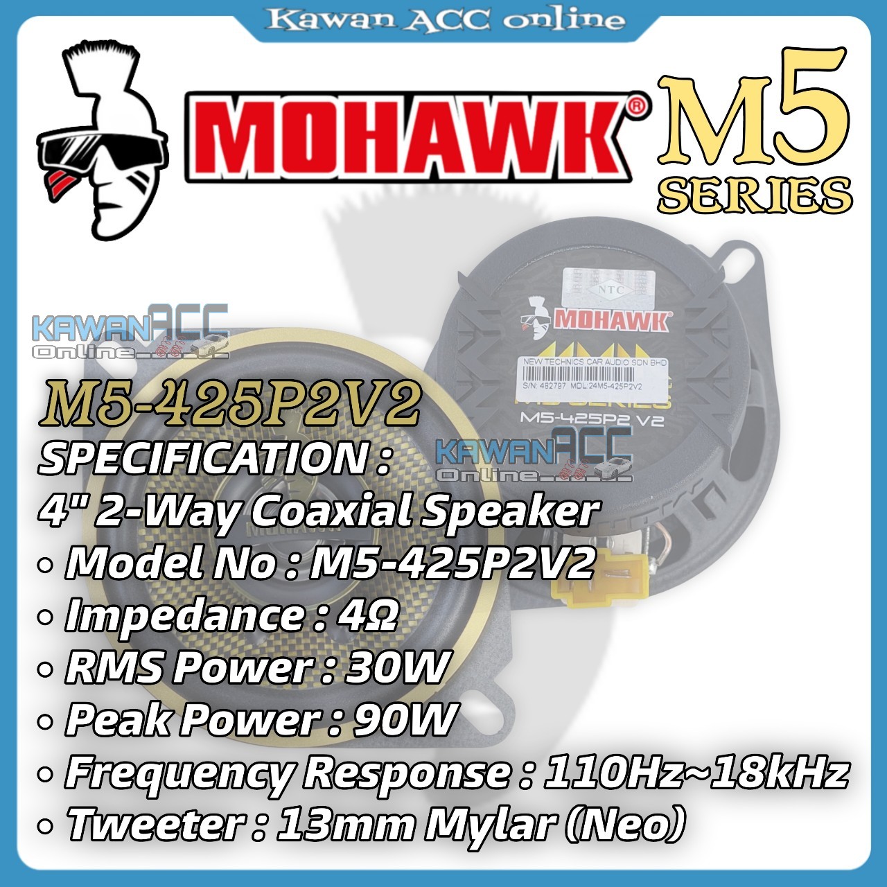 MOHAWK Proton/Perodua Myvi Viva Axia Bezza Alza Aruz Saga Speaker Plug & Play 4 inch 6 inch Mid ...