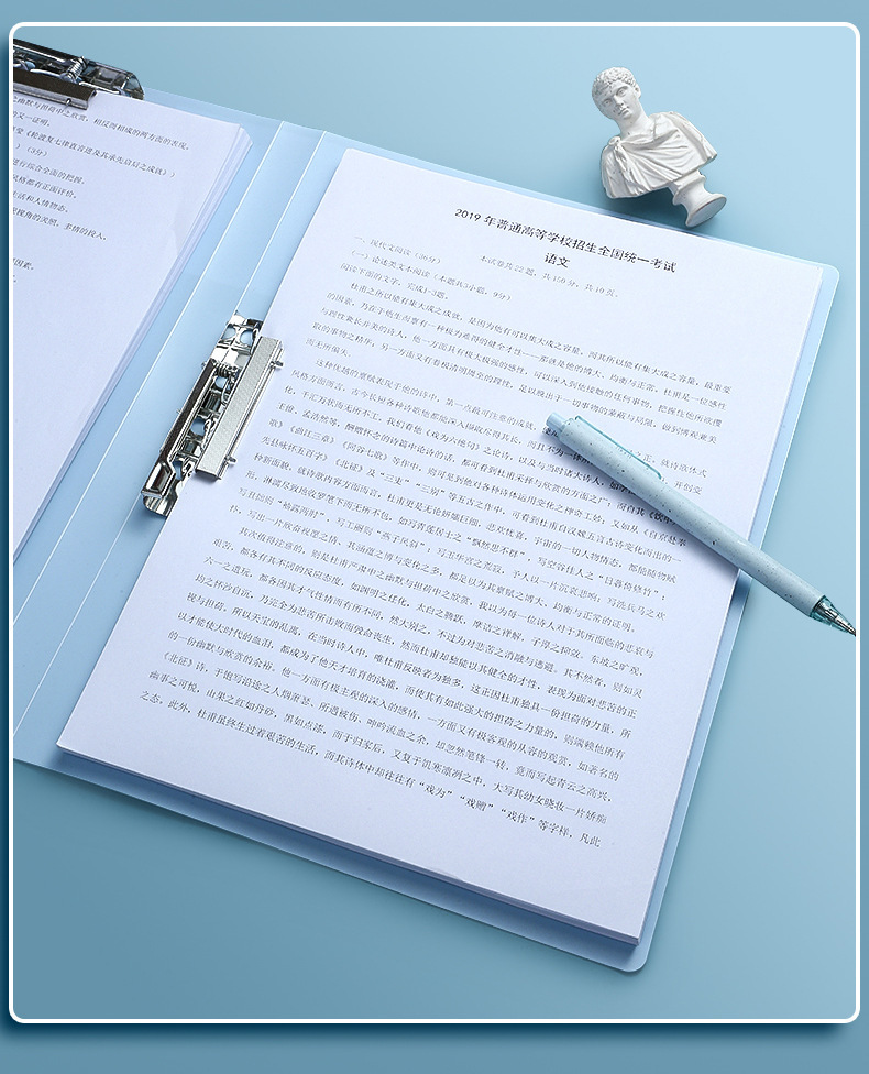 A4 Double Clip File Morandi Management File Document File Holder with 2 ...