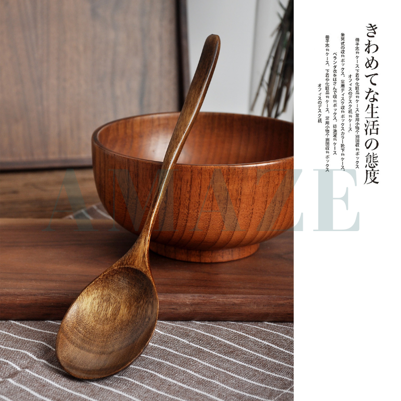 AMAZEHOME Wooden Spoon Fork Chopsticks Cutlery Set Tableware Set Sudu ...