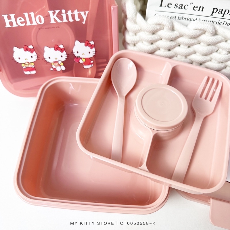 Moshi Moshi Thailand X Sanrio Hello Kitty 2-Tier Lunch Box Set Spoon ...