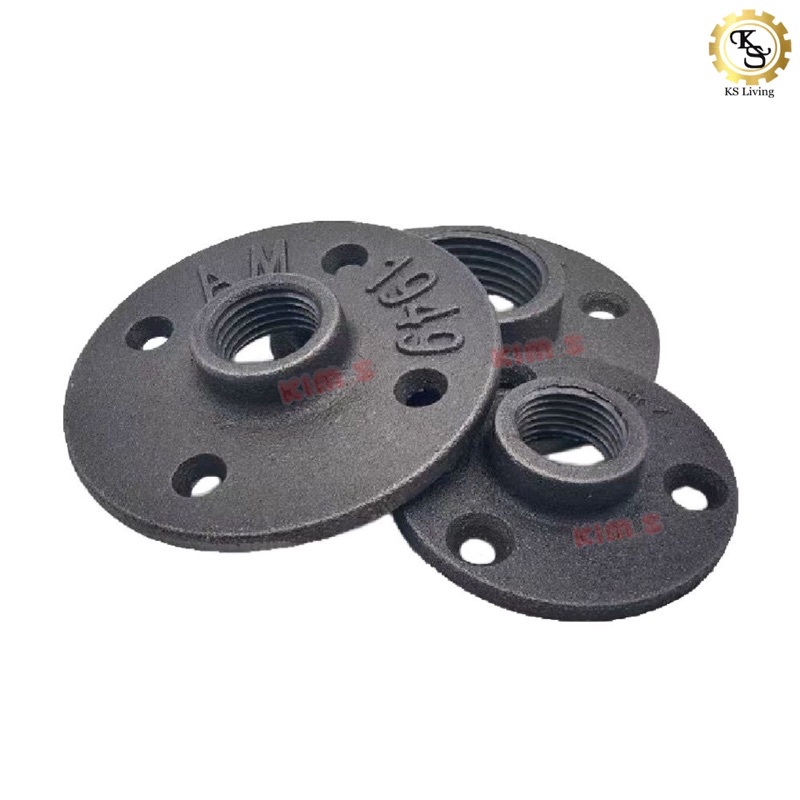 Kim.S GI Pipe Wall Flange 1/2” 3/4” 1” Decorative Malleable Iron Floor ...